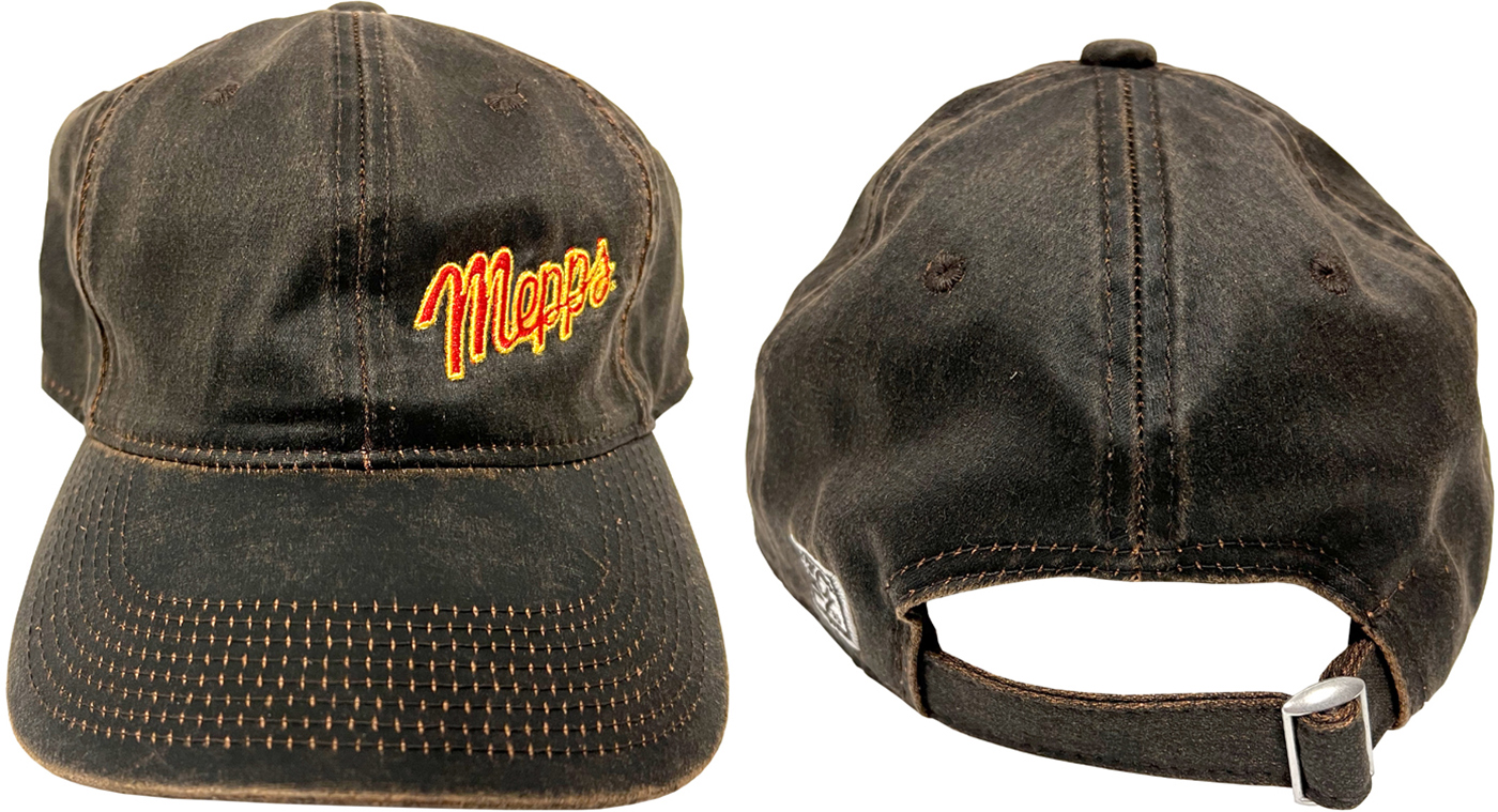Rugged Brown Mepps Cap with small logo - Order Today
